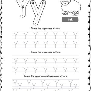 Alphabet Tracing A-Z Worksheets (upper & Lower Case) - Etsy