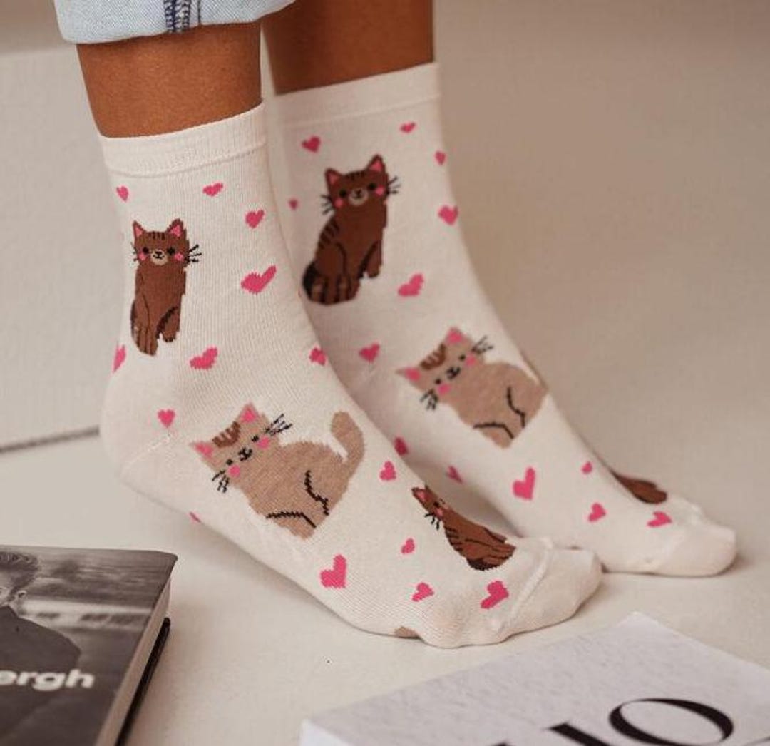 Mismatched Cat Socks: Women's Colorful Novelty Socks - Etsy