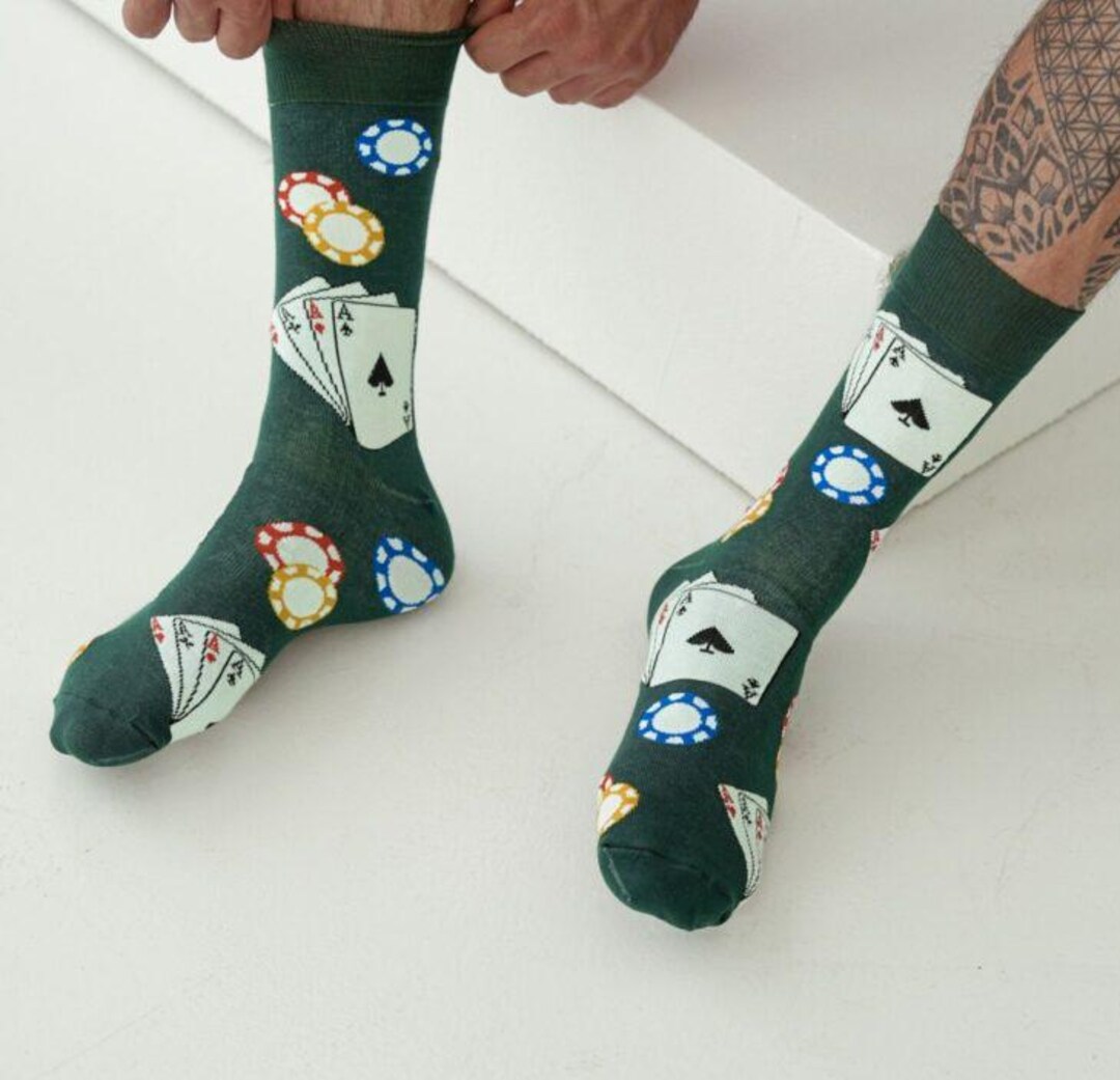 Poker Player Socks: Lucky Card Token Unisex Cotton Socks - Etsy