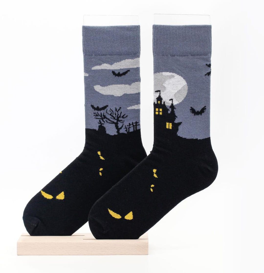 Spooky Night Creepy Scary Horror Unisex Socks, Socks, Funny Socks ...