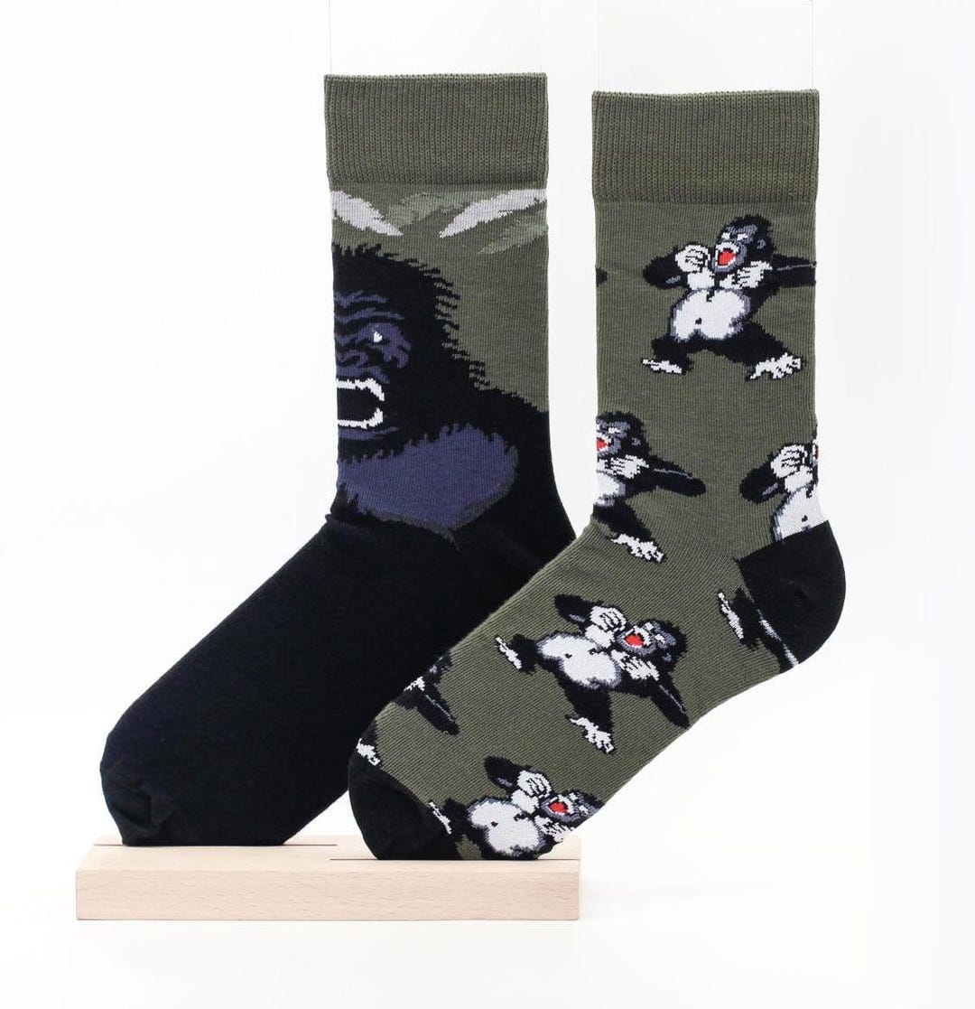 Godzilla King Kong Gorilla Unisex Socks, Socks, Funny Socks, Crazy ...