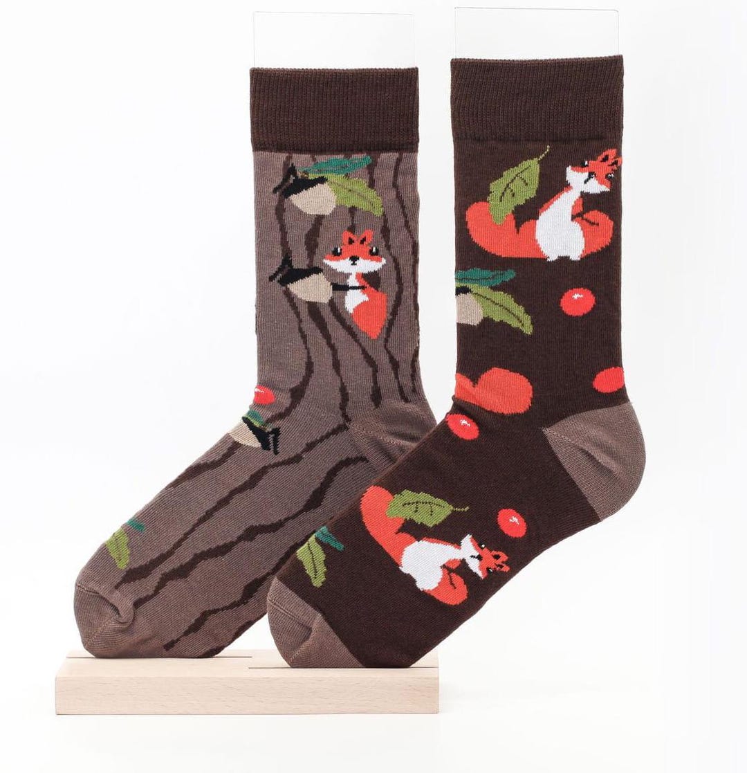 Squirrel Nuts Mismatched Socks: Funny Colorful Cotton Socks - Etsy