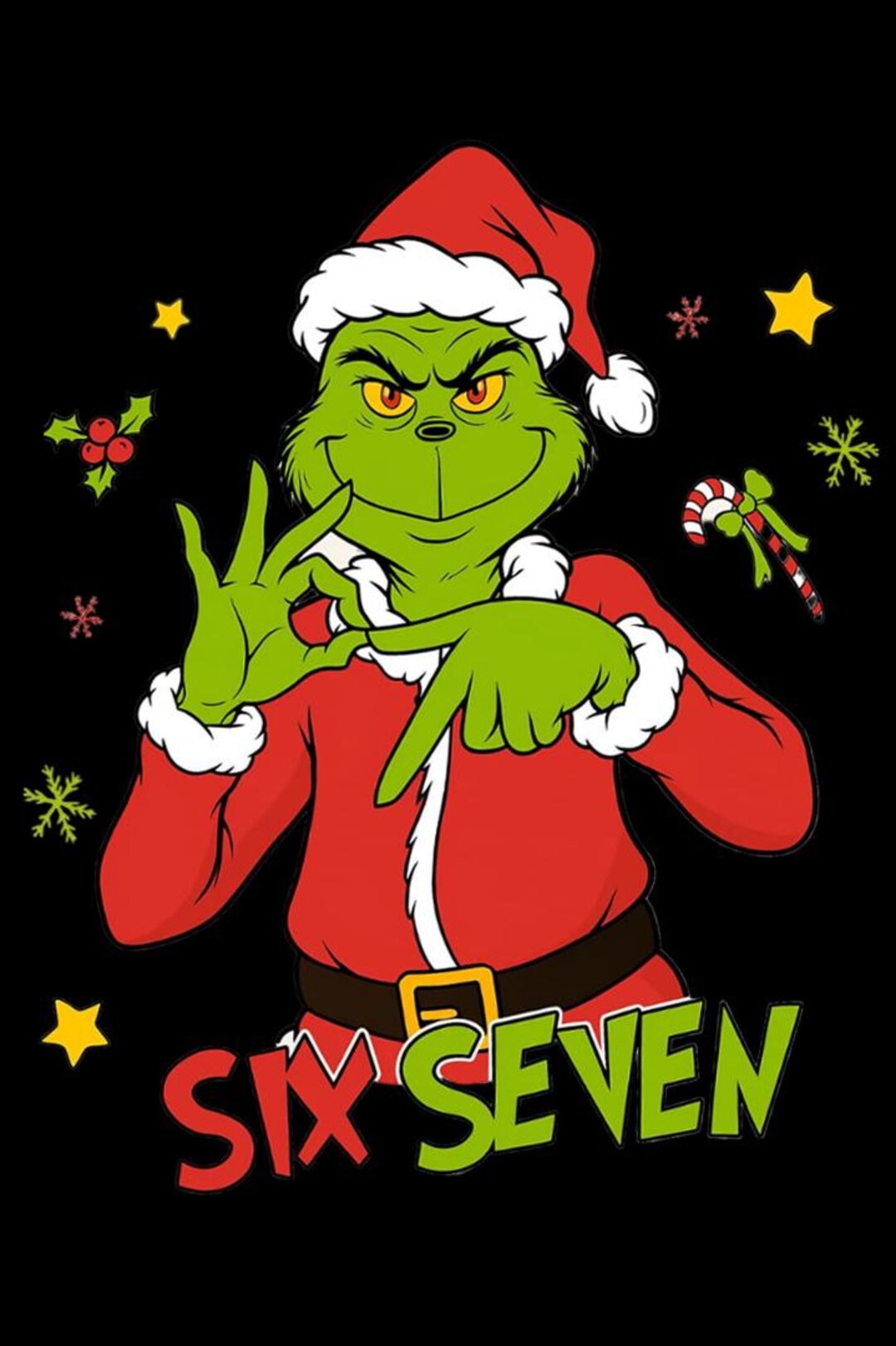 The Grinch Christmas Hand Sign Art Funny Holiday Grinch Meme ...