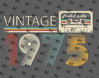 Vintage 1975 SVG and PNG |sublimation Design | Instant Download ...