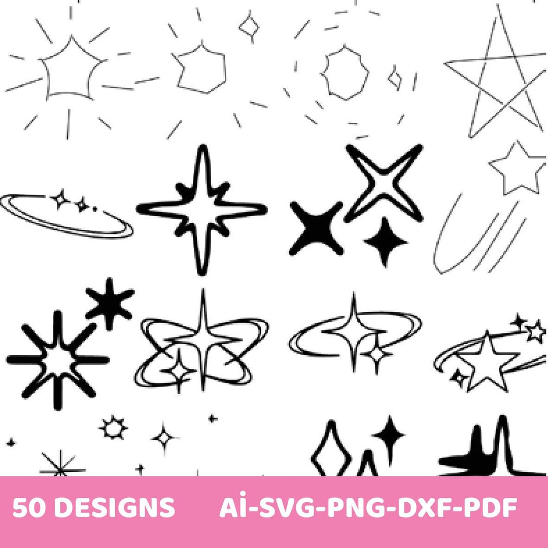 Stars SVG | Celestial Digital Design for T-shirts, Mugs & Laser Cutting ...
