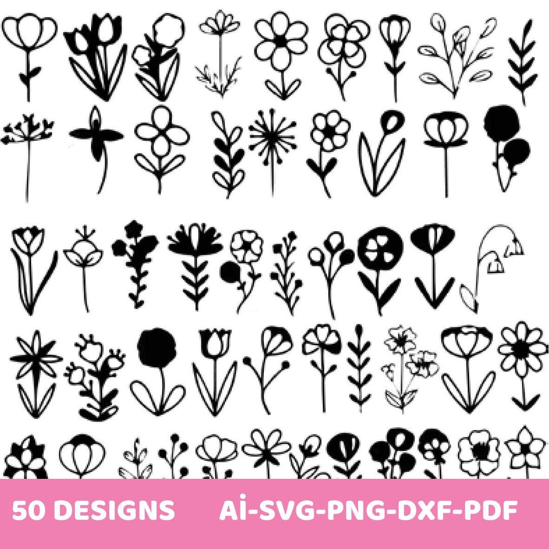 Flower SVG Bundle, Flowers Svg, Spring, Flowers Designs for Shirts ...