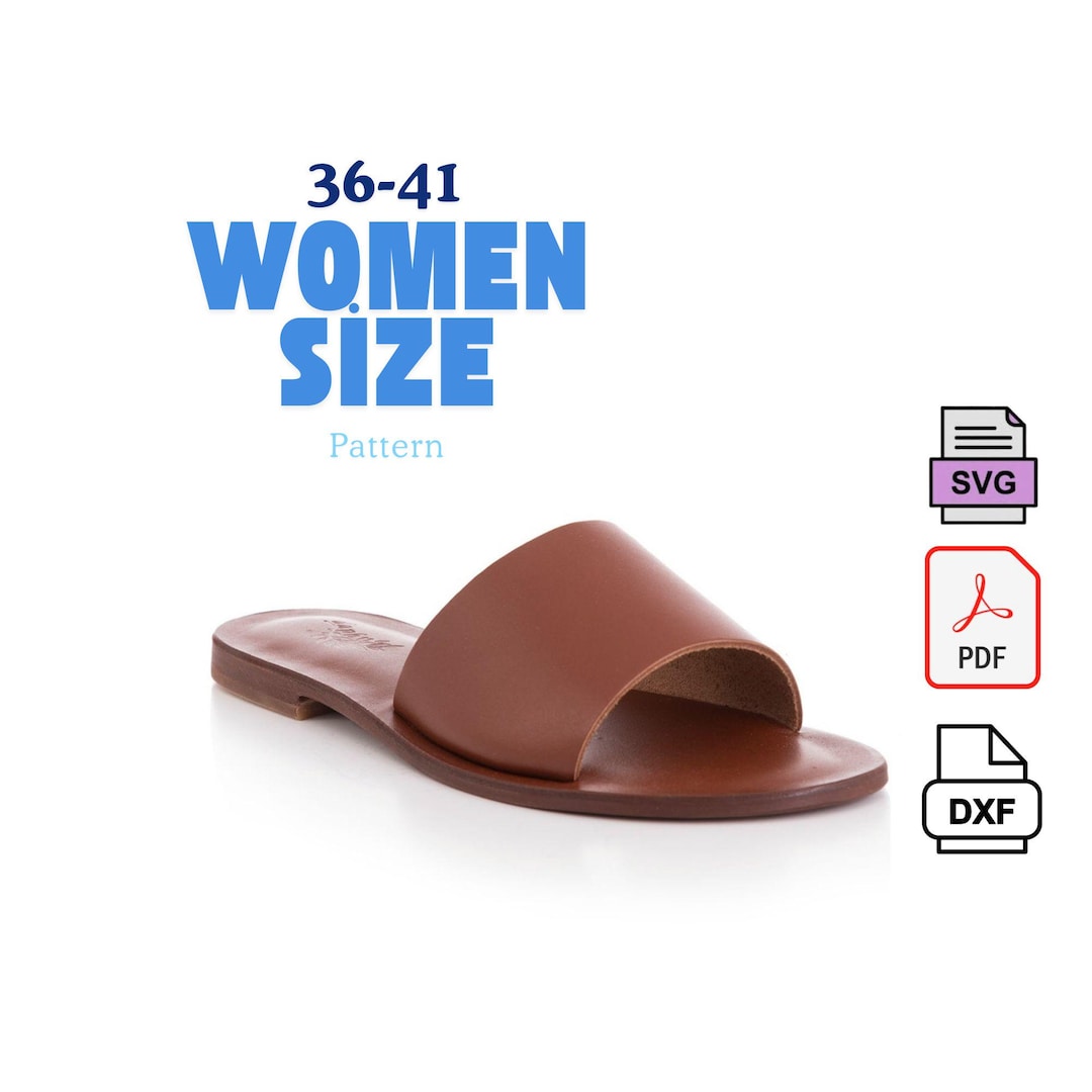 Women’s Leather Sandal Template | PDF SVG DXF | Professional Slipper ...