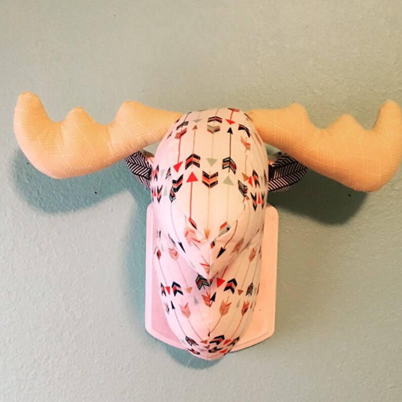 Custom-Made Wall-Mounted Stuffed Moose Head Faux Taxidermy | Etsy