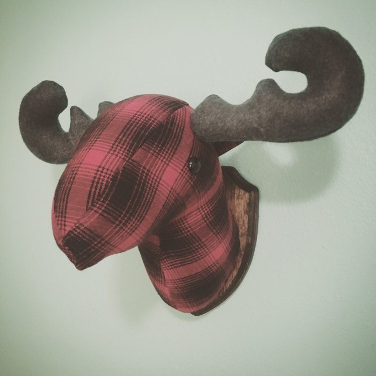 Custom-made Wall-mounted Stuffed Moose Head Faux Taxidermy - Etsy