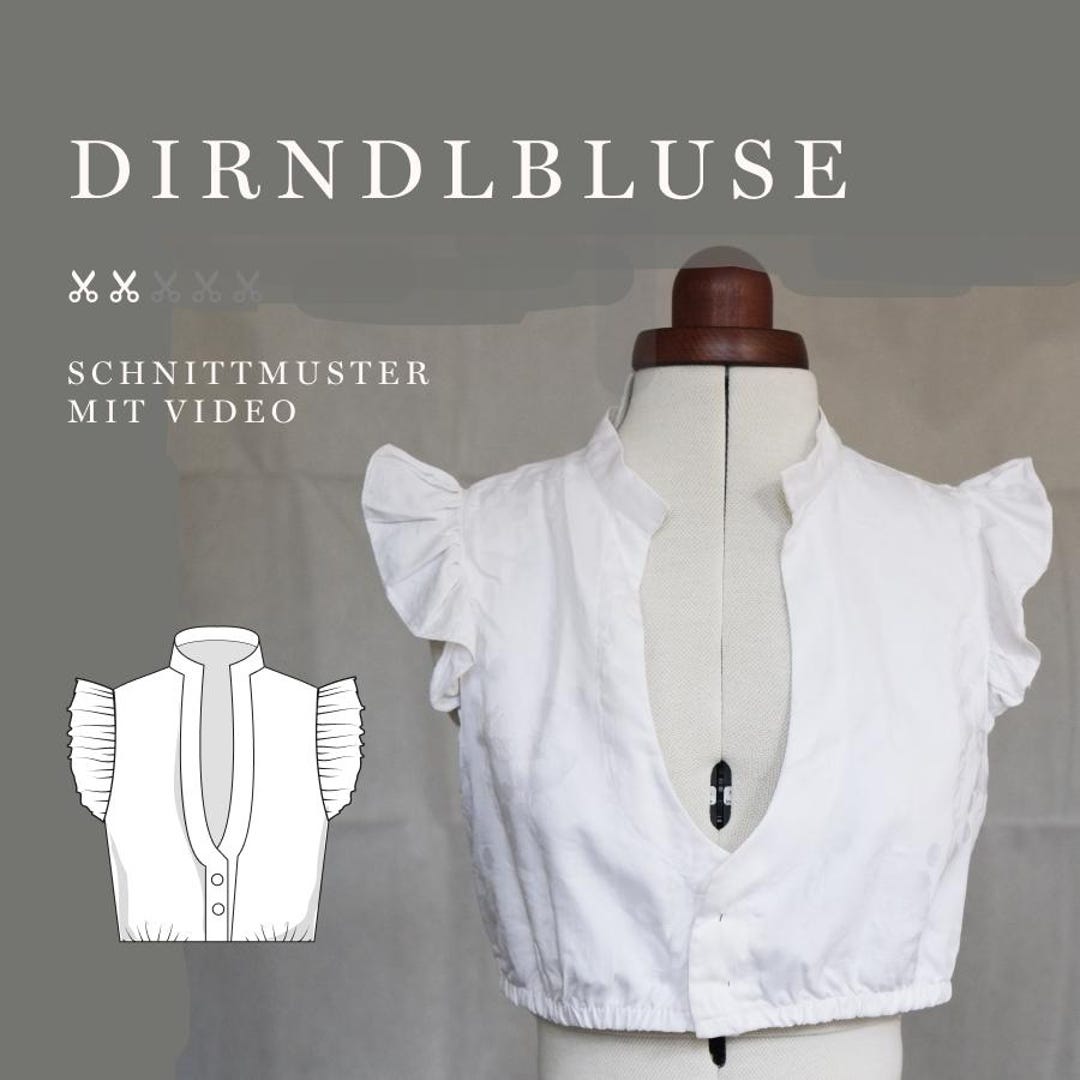Sewing Pattern for a DIY Dirndl Bust in Sizes EU 32 - EU 46, With Cap ...