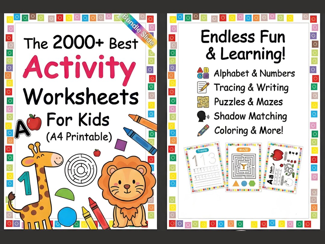2000+ Kids' Learning Activities | Printable A4 Mega Bundle: Alphabet ...