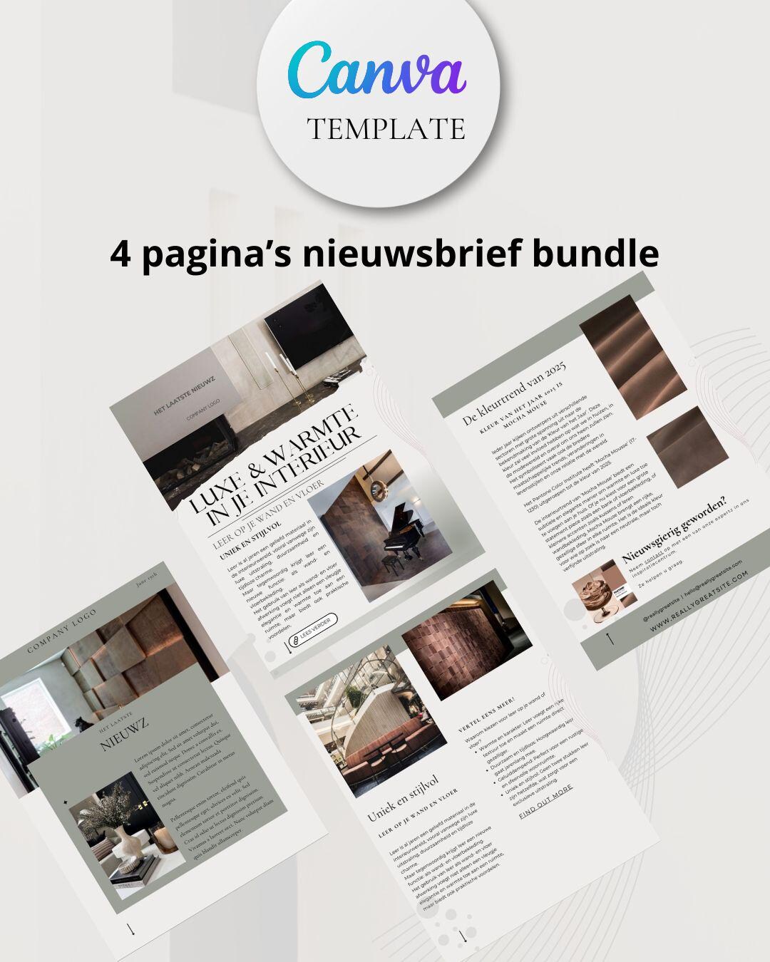 Newsletter Template for Small Business, Fully Editable in Canva, 4 ...