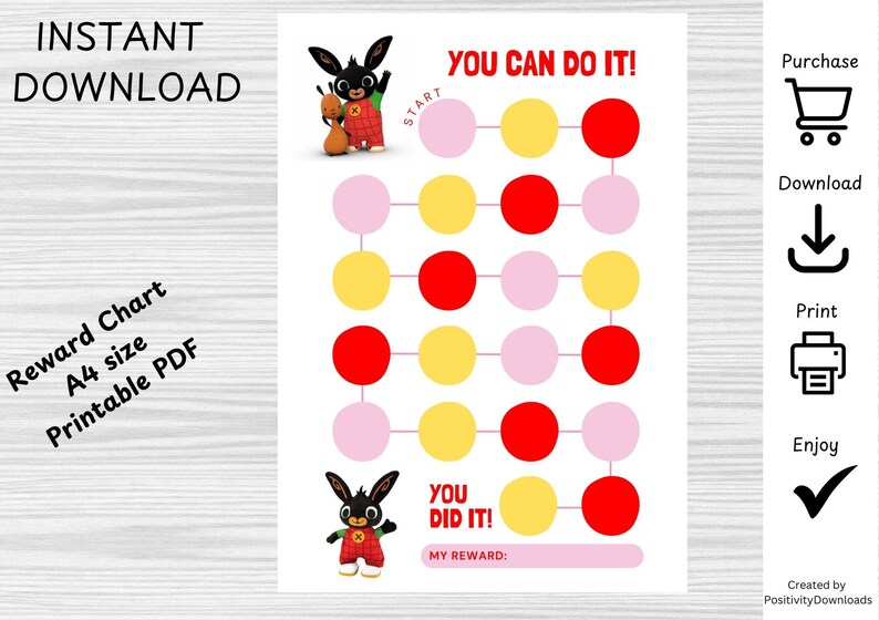 Bing, Routine Reward Chart for Children, Sticker, Chore, Wall Chart ...