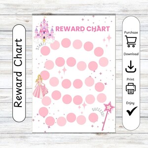 Routine Reward Chart for Kids, Pink Princess, Sticker, Chore Wall Chart ...