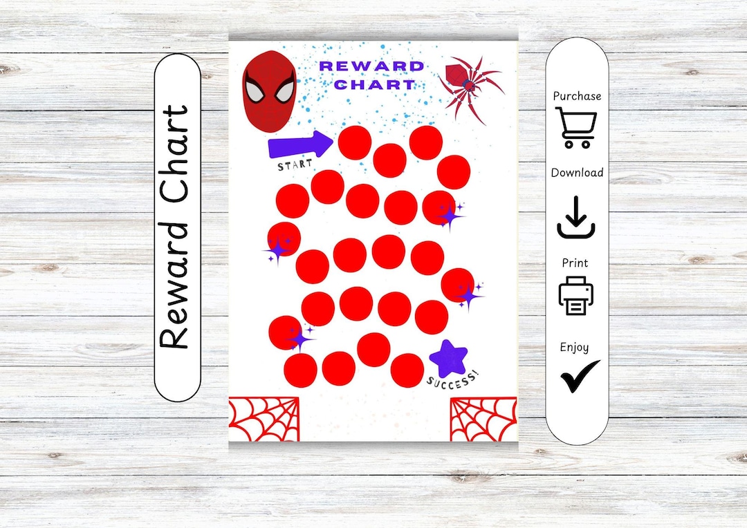 Routine Behaviour Reward Chart for Children, Spiderman, Chore Wall ...