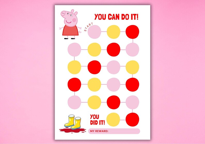 Routine Reward Chart for Kids, Peppa Pig, Sticker, Chore Chart, Digital ...