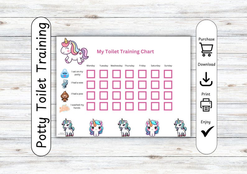 Potty Toilet Training Reward Chart for Children, Kids Routine Behaviour ...