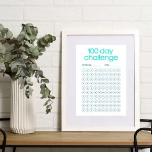 100 Day Challenge Organiser Chart, Poster, Timetable, Visual, Plan ...