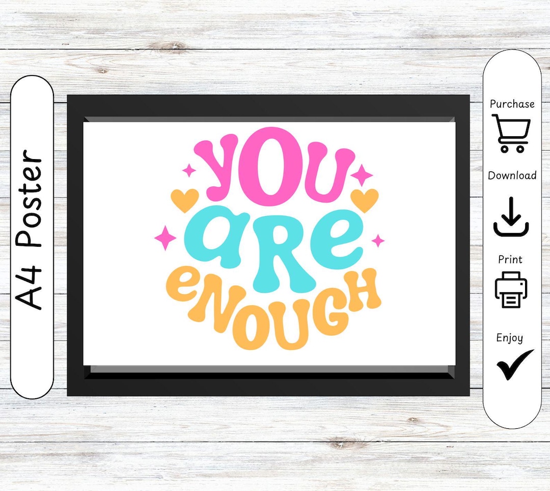 You Are Enough Poster. Picture, Wellbeing, Wall Chart, Reward Chart ...
