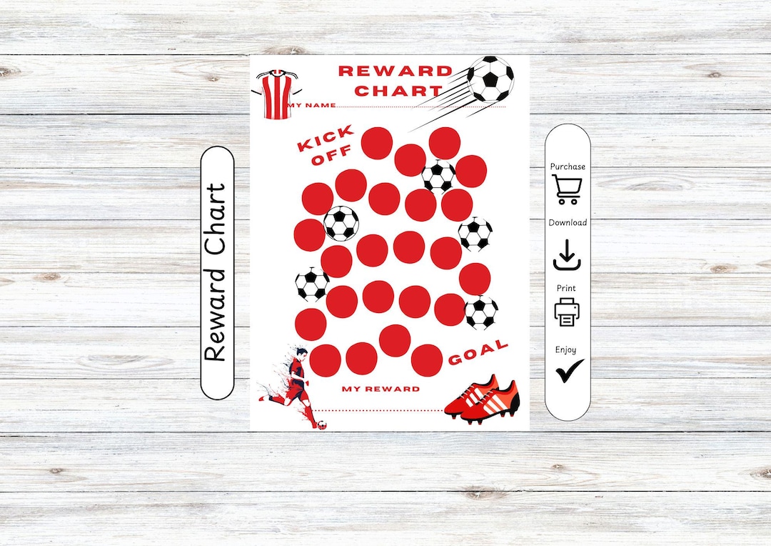 Routine Reward Chart for Children, Football, Sticker Chart, Chore ...