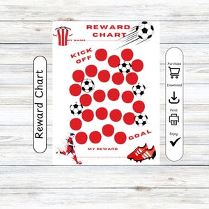 Routine Reward Chart for Children, Football, Sticker Chart, Chore ...