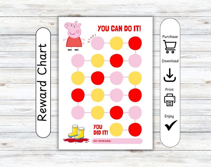 Peppa Pig Reward Chart for Kids, Behaviour Chart, Habit Tracker ...