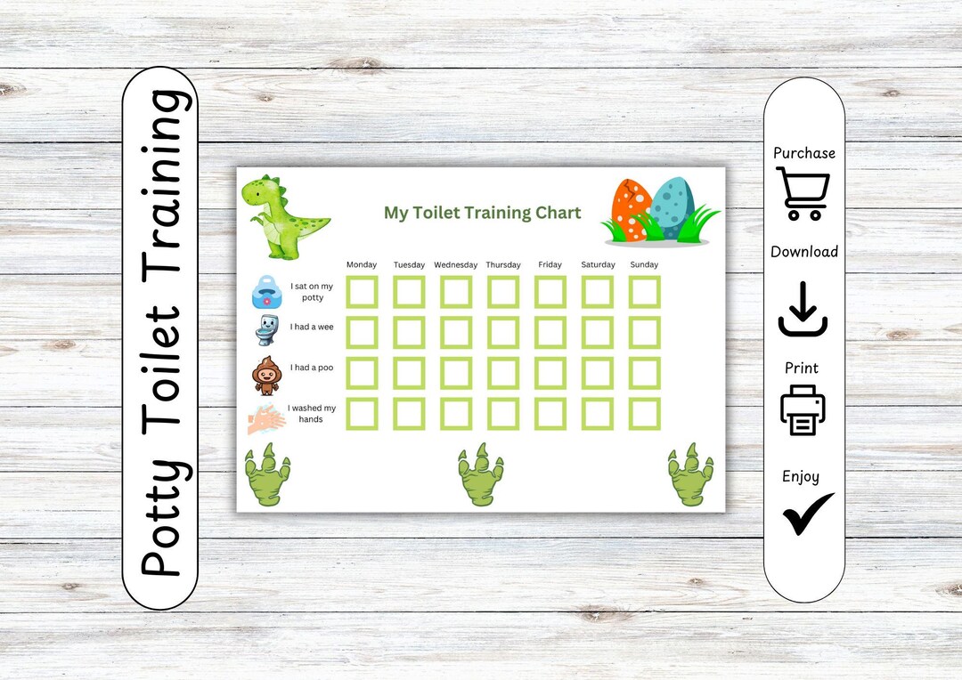 Potty Toilet Training Reward Chart, Dinosaur, Behaviour Sticker Chart ...