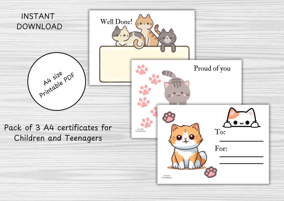 Children's, Certificates, Rewards, Cats, Download, Printable, Reward ...