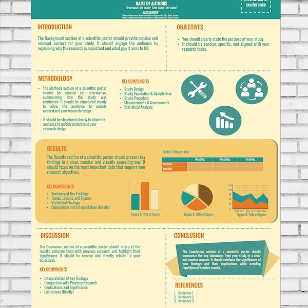 Scientific Poster Template Portrait - Etsy