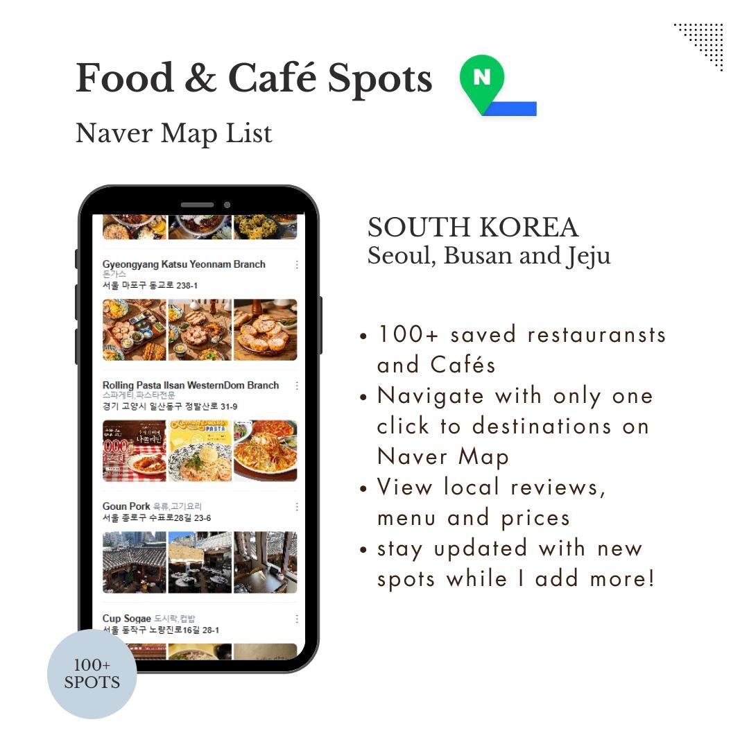 South Korea, Seoul, Busan, Jeju - FOOD SPOTS & CAFES List on Naver Map (hyped Restaurants, Best ...