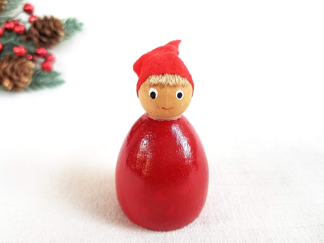 Vintage Scandinavian Swedish Style Elf Boy Christmas Figurine, Hand ...