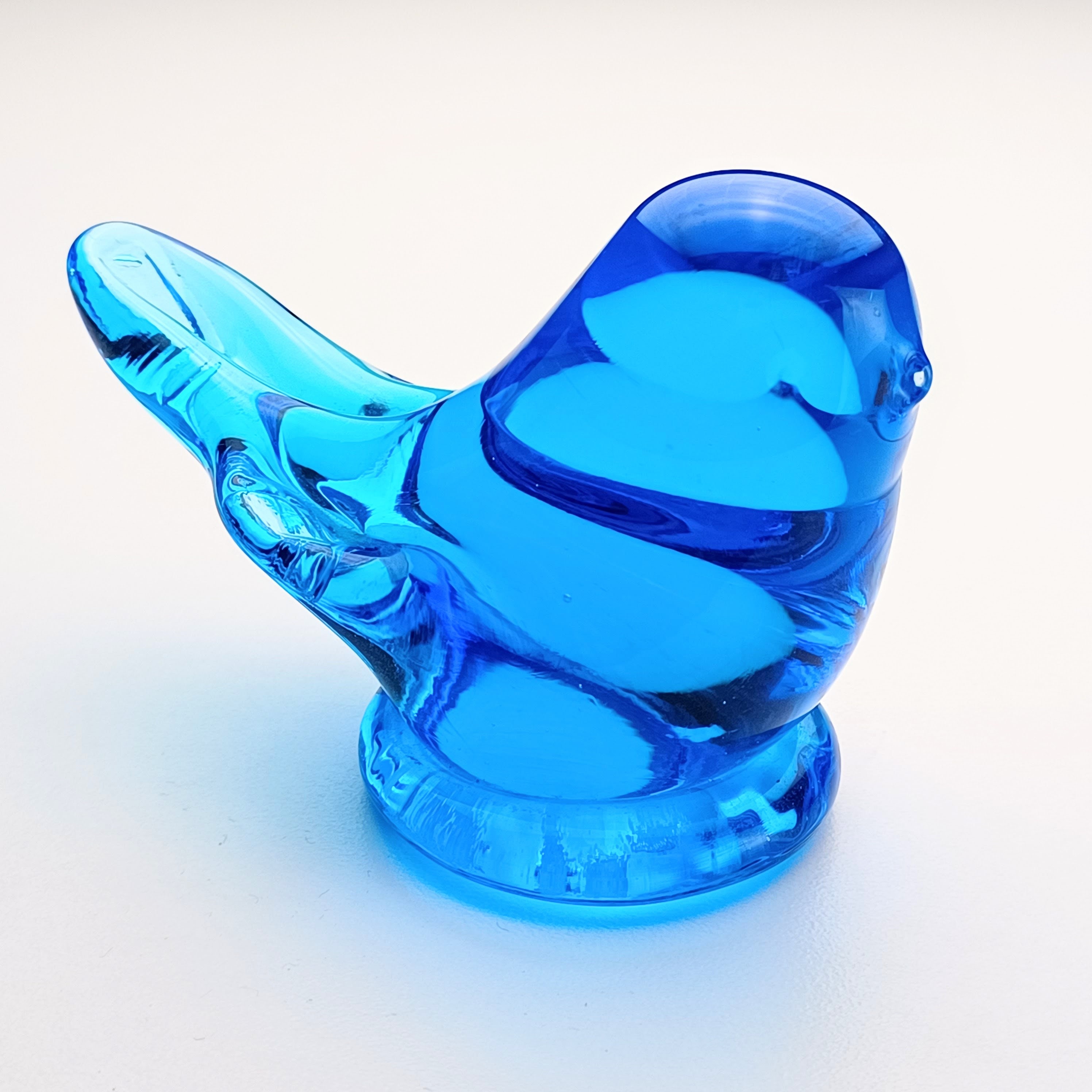 1990 Vintage Glass Blue Bird of Happiness Figurine Turquoise - Etsy