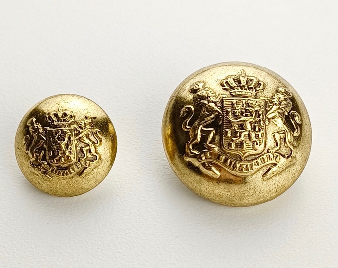 Vintage British Military Brass Coat Buttons, Set of 2 Sizes 3/4 Inch ...