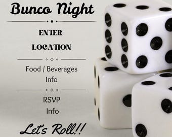 EDITABLE and Printable Neon Bunco Night Invitation Flyer Template ...