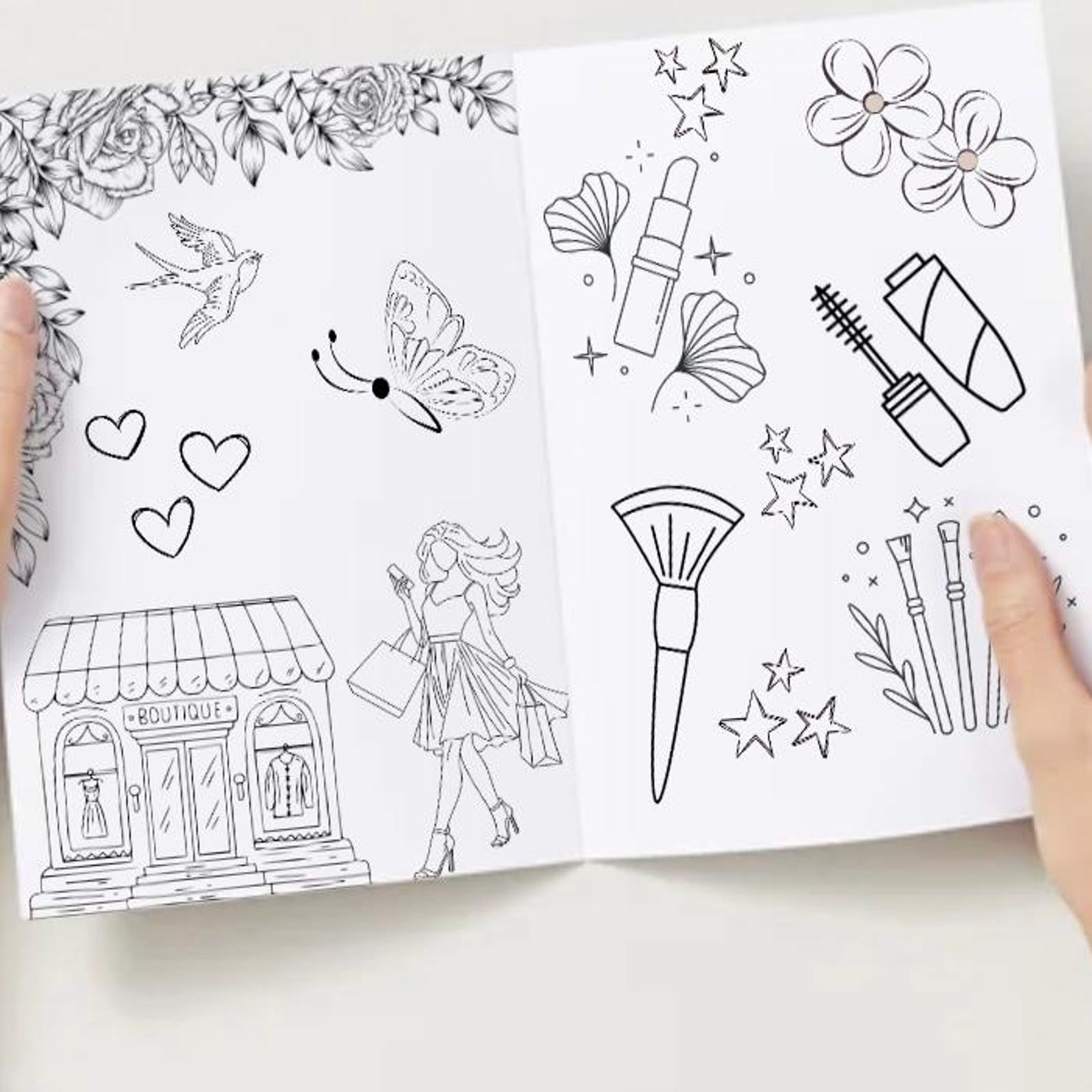 Cute Girly Designs Digital Colouring Book - Etsy