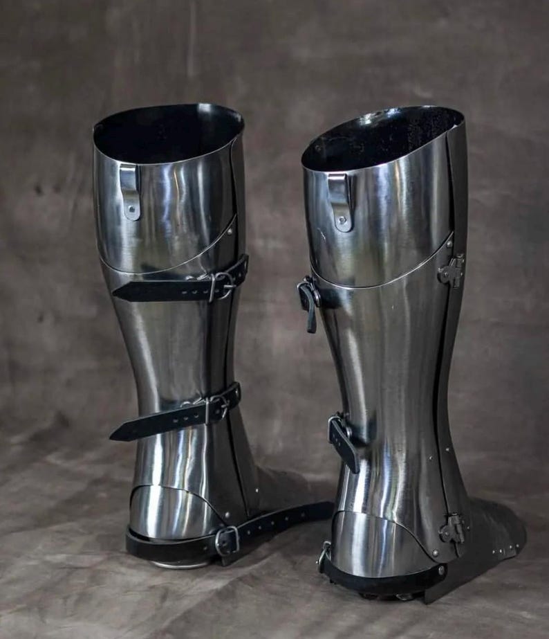 Medieval Full Steel Leg Armor – Handmade Gothic Plate Leg Guards With ...