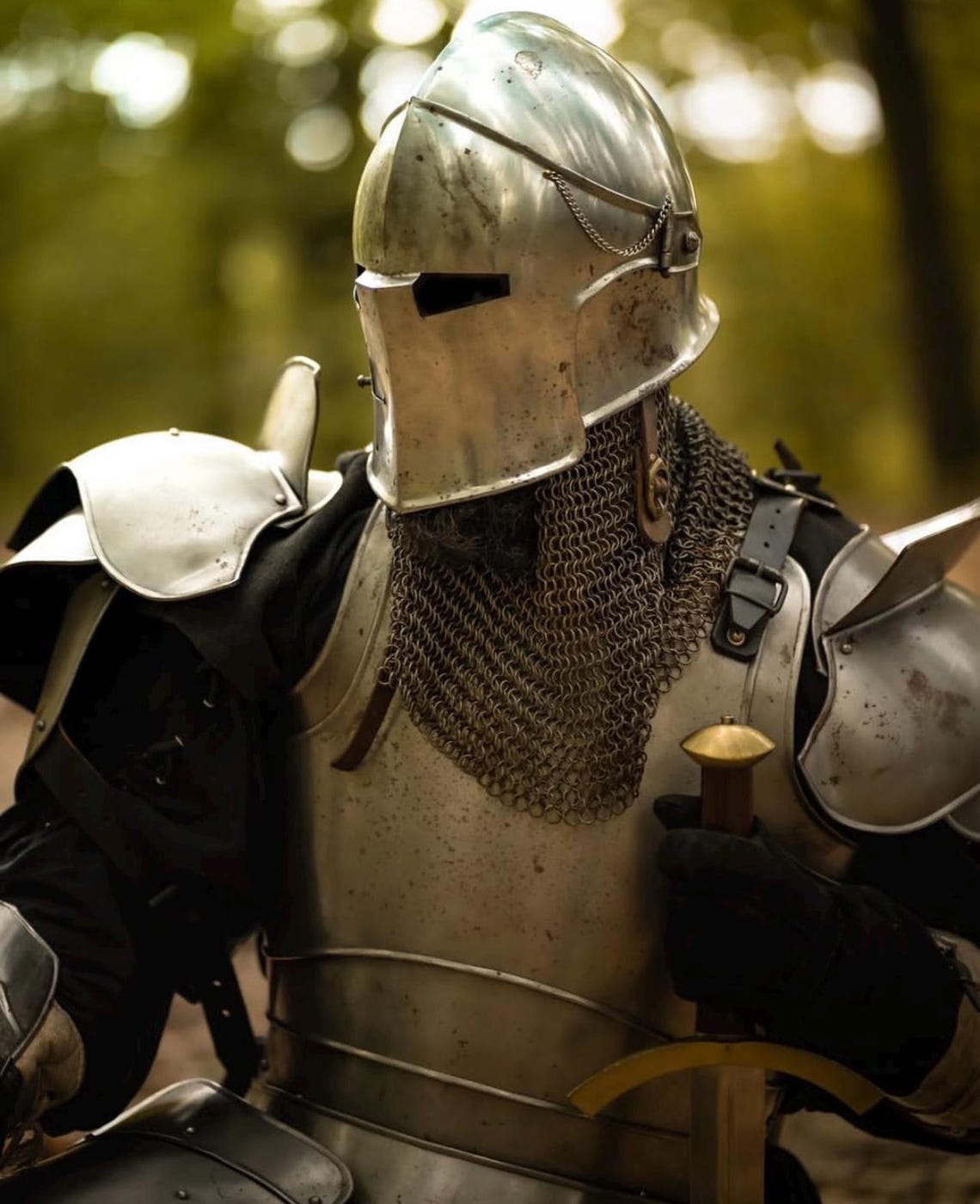 Fully Wearable Knight Suit – Barbuta Visor Helmet & Full Mild Steel ...