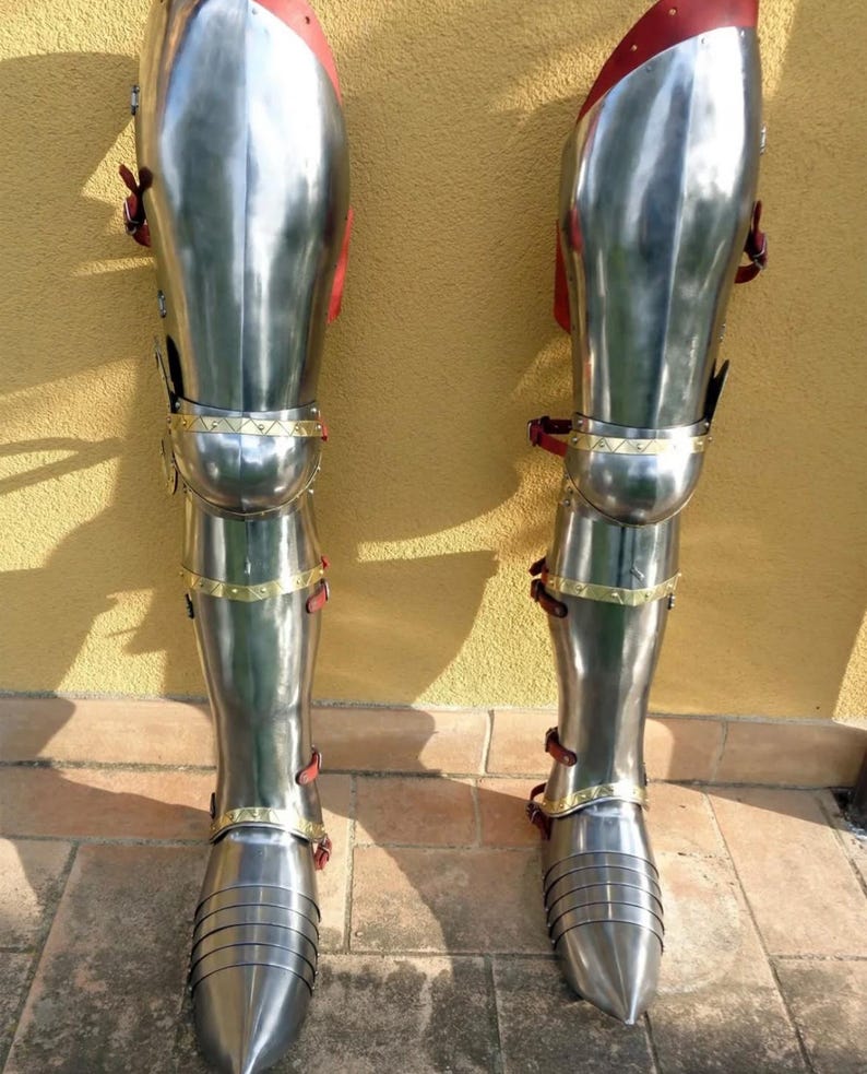 Medieval Full Steel Leg Armor – Handmade Gothic Plate Cuisses, Poleyns ...