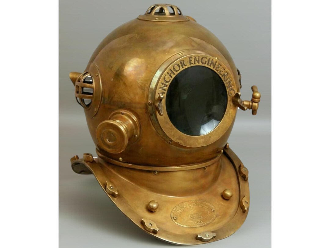 Nautical Anchor Brass Squba Diving Helmet 18" | Mark V Deep Sea ...