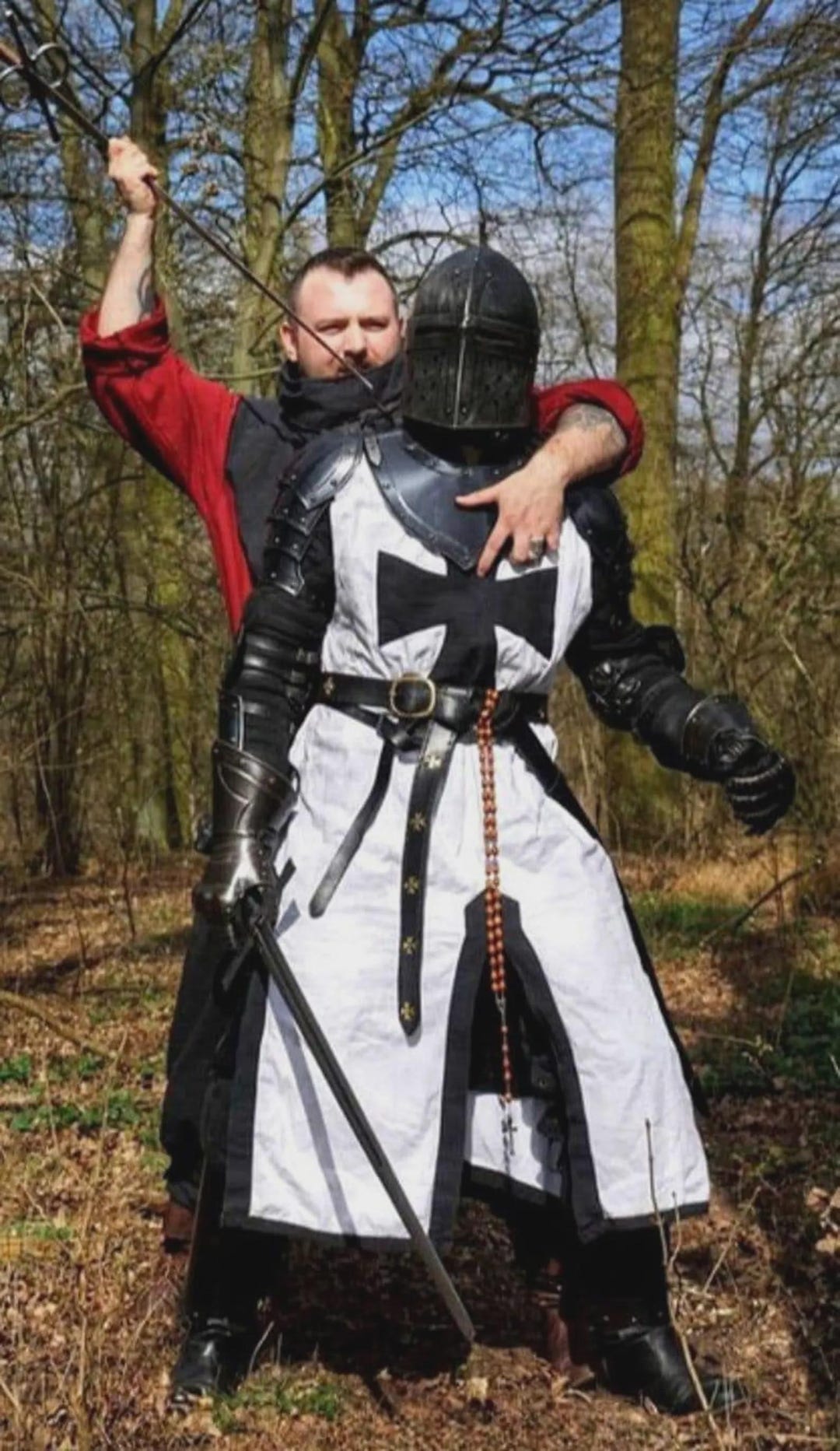 Medieval Black Cross Crusader Templar Armor | Knight Warrior Cosplay ...