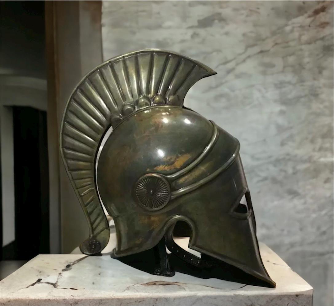 Medieval Knight Steel Greek Corinthian Helmet Greenish Antique Knight ...