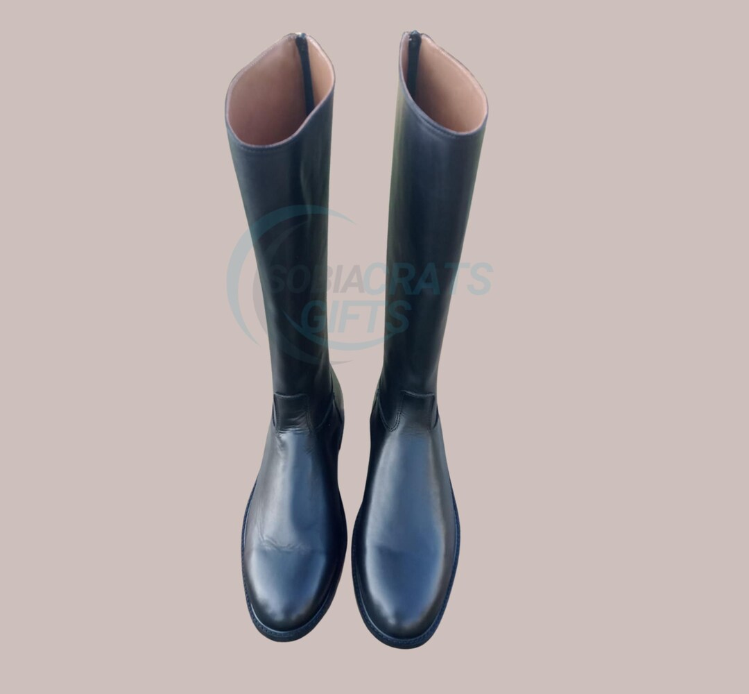 Riding Shoes for Men, Horse Ridding Real Leather Boot, Black Riding ...