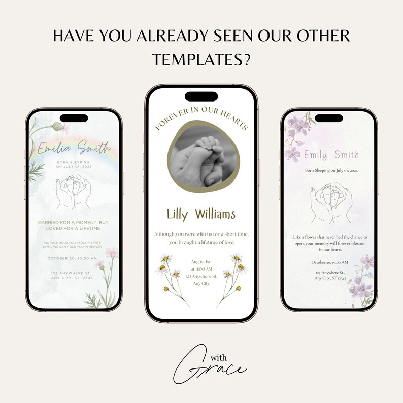 Editable Miscarriage Announcement Template I Pregnancy Loss Card for ...