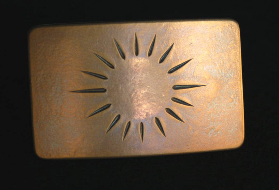 Bronze Anniversary Belt Buckle Florida Sunshine Sun Buckle Stainless ...
