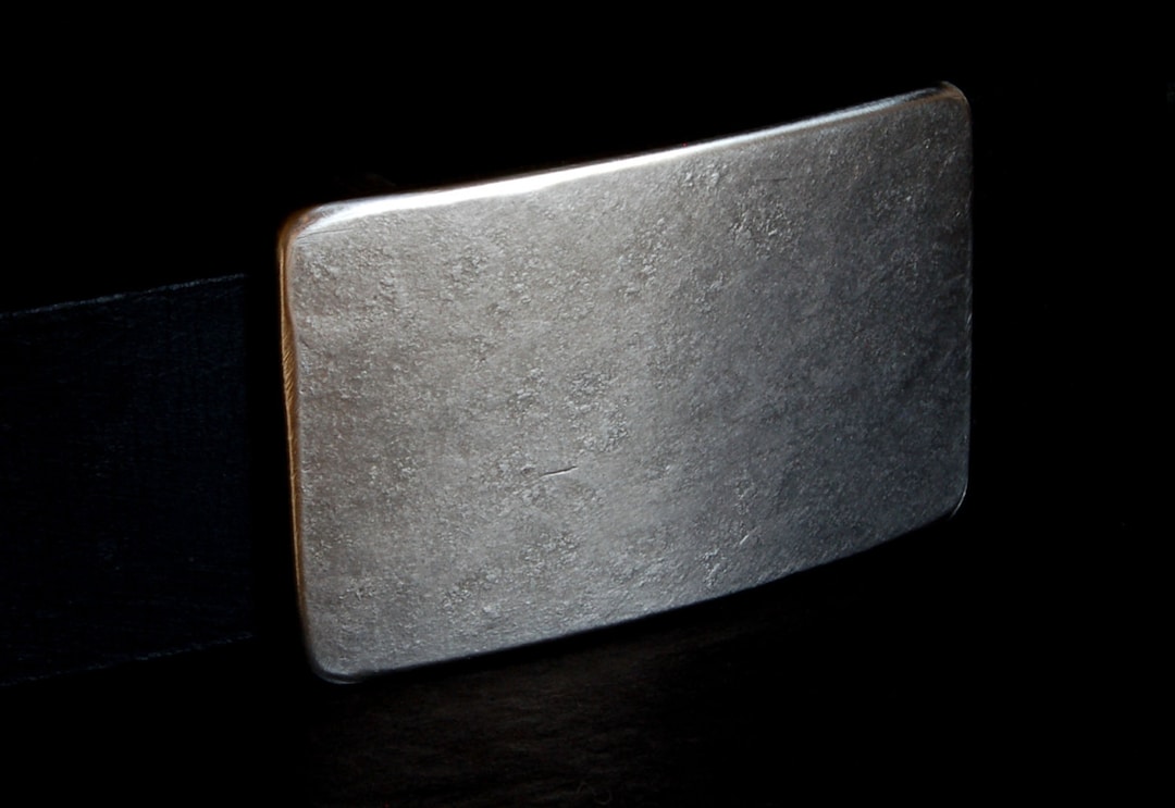 Hand Forged Stainless Steel Belt Buckle, Leather Belt Set - Etsy