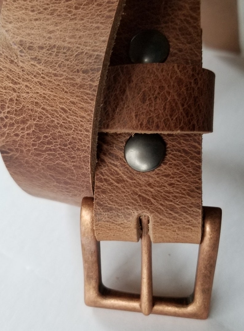 Quality Leather Belt & Simple Buckle Leather Belt with Snaps | Etsy