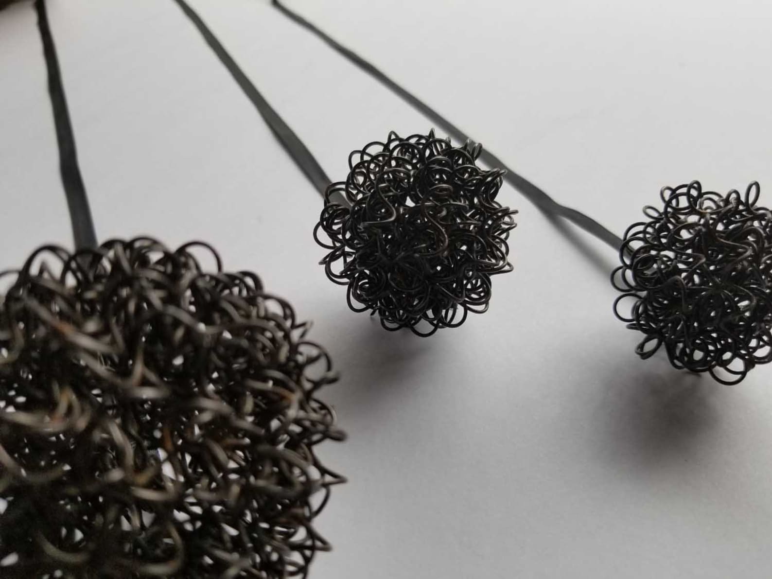 Wire Balls Christmas Tree Ornaments Twisted Metal Metal | Etsy