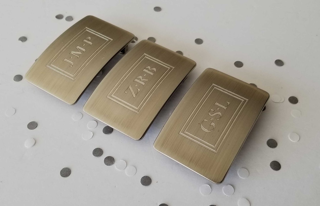 Monogrammed Belt & Buckle Set for Suits Customized Gifts Bespoke Gifts ...