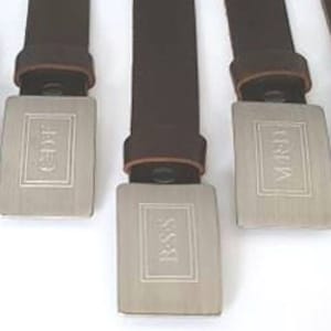 Monogrammed Belt & Buckle Set for Suits Customized Gifts Bespoke Gifts ...