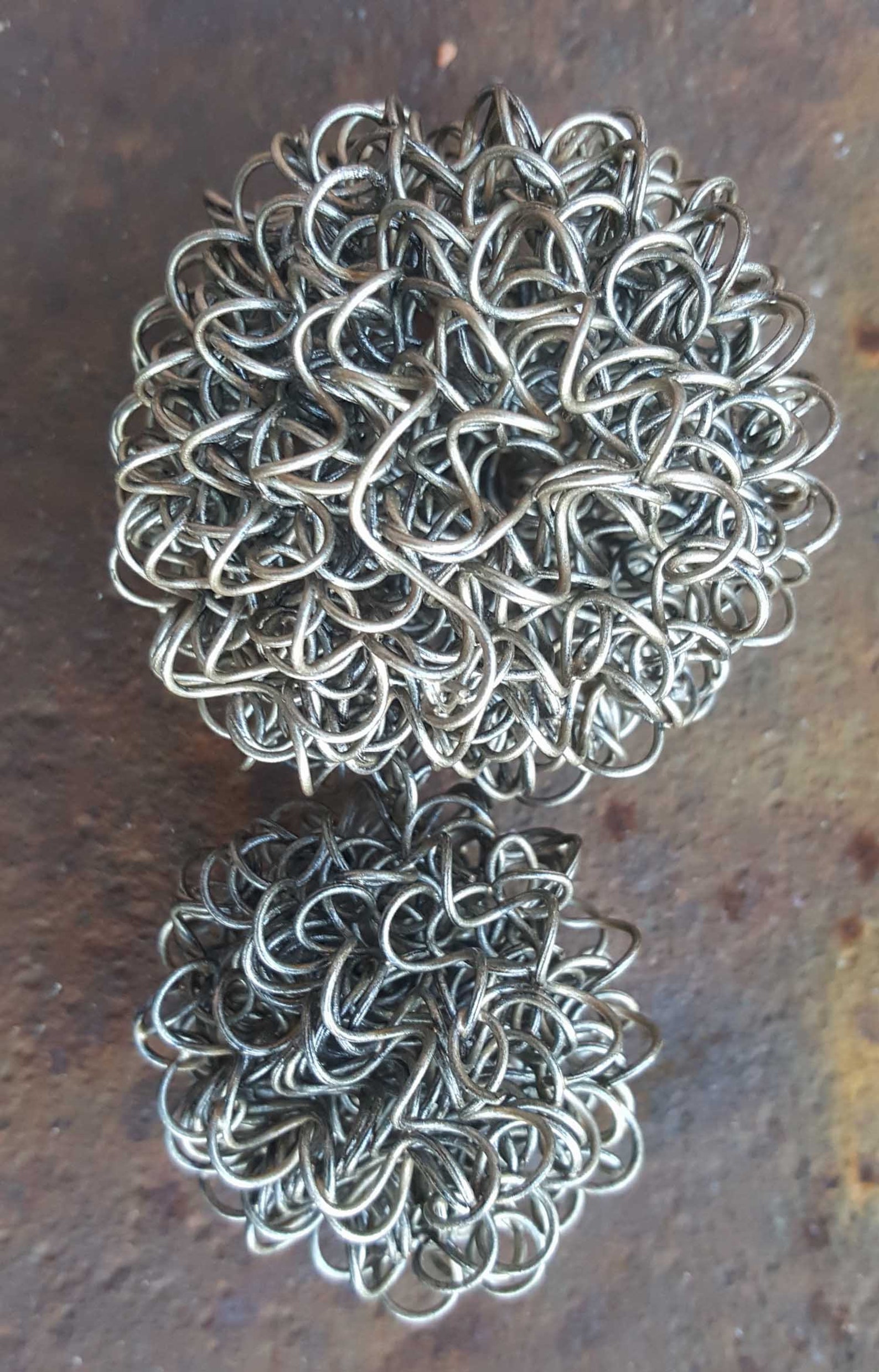 Wire Balls Christmas Tree Ornaments Twisted Metal Metal | Etsy